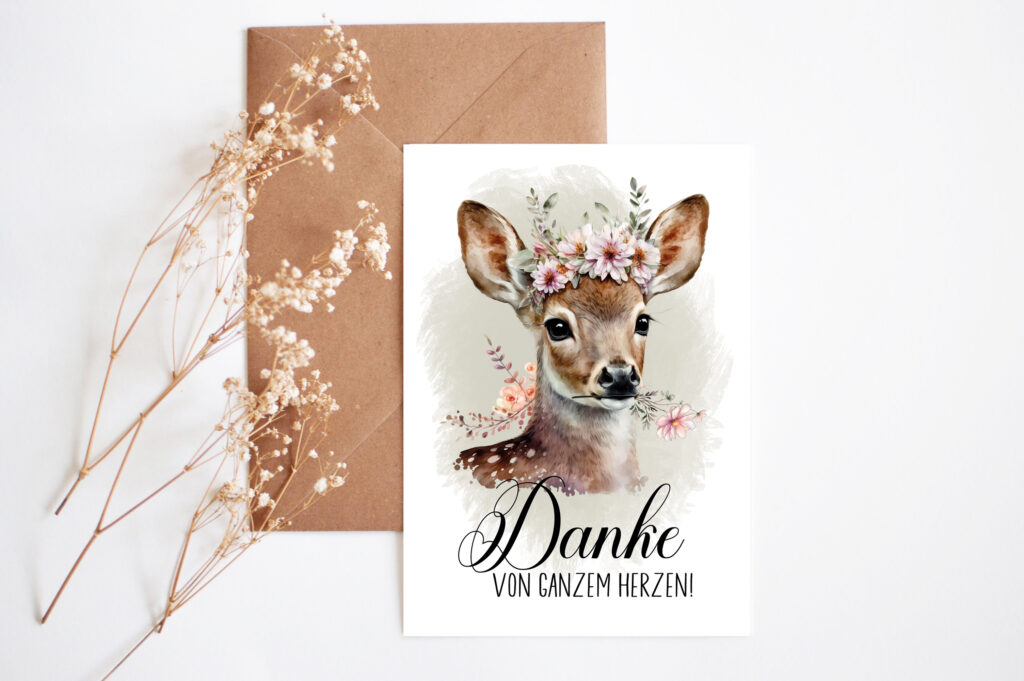 Postkarte Danke – Dieiwei